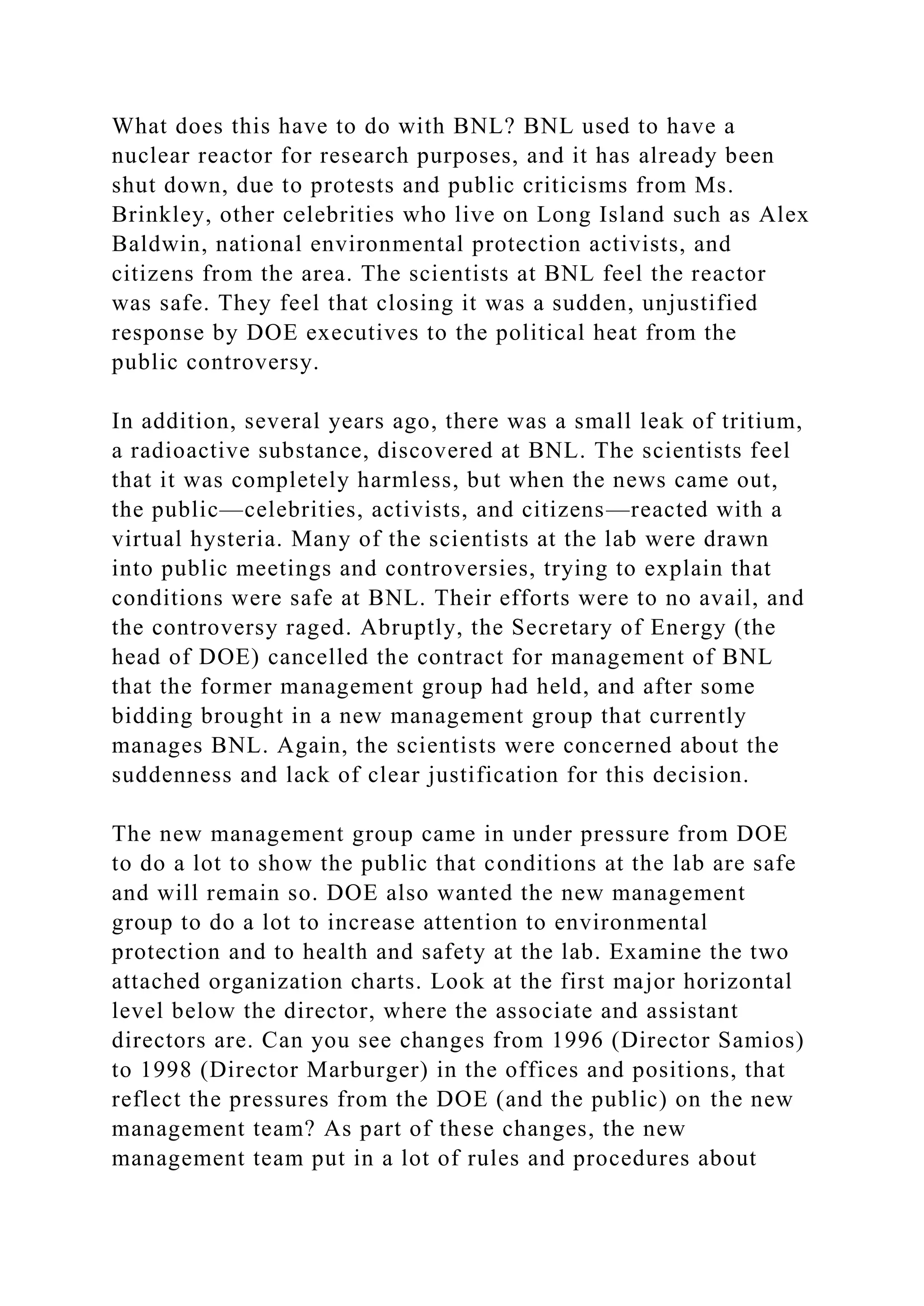 CASE STUDY 9 Brookhaven National LaboratoryHal G. RaineyI am .docx