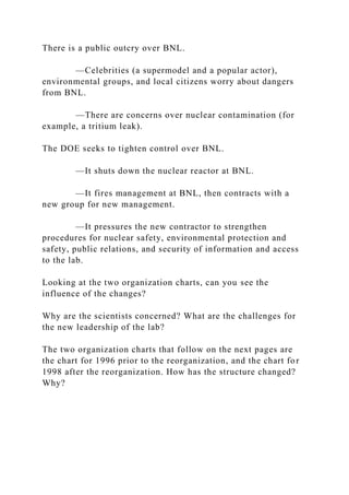 CASE STUDY 9 Brookhaven National LaboratoryHal G. RaineyI am .docx