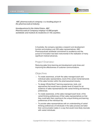 Case study ABC Pharmaceutical Company | PDF