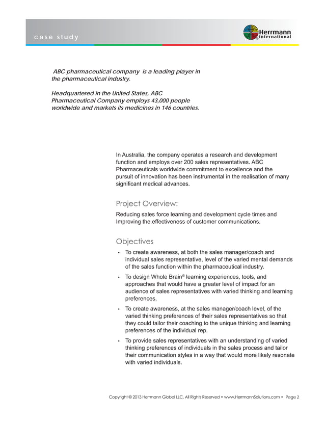 Case study ABC Pharmaceutical Company | PDF