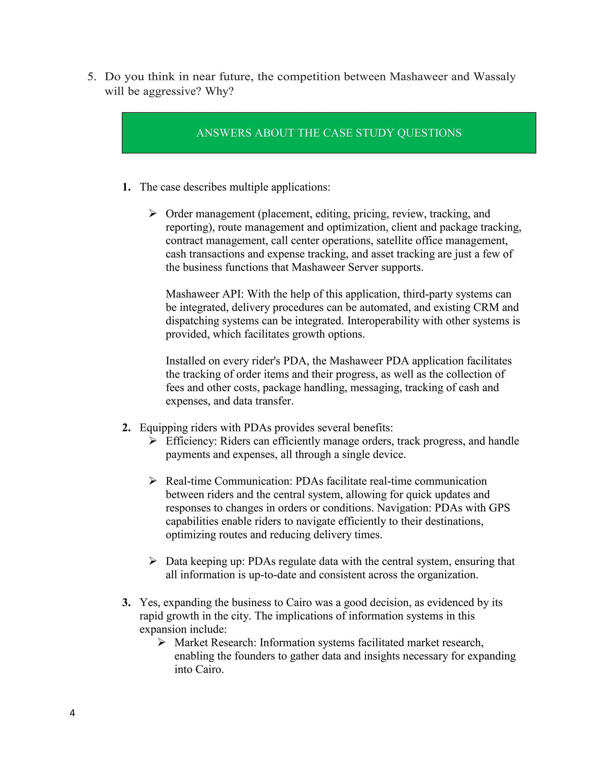 Case study about Mashaweer with case study questions and their answer ...