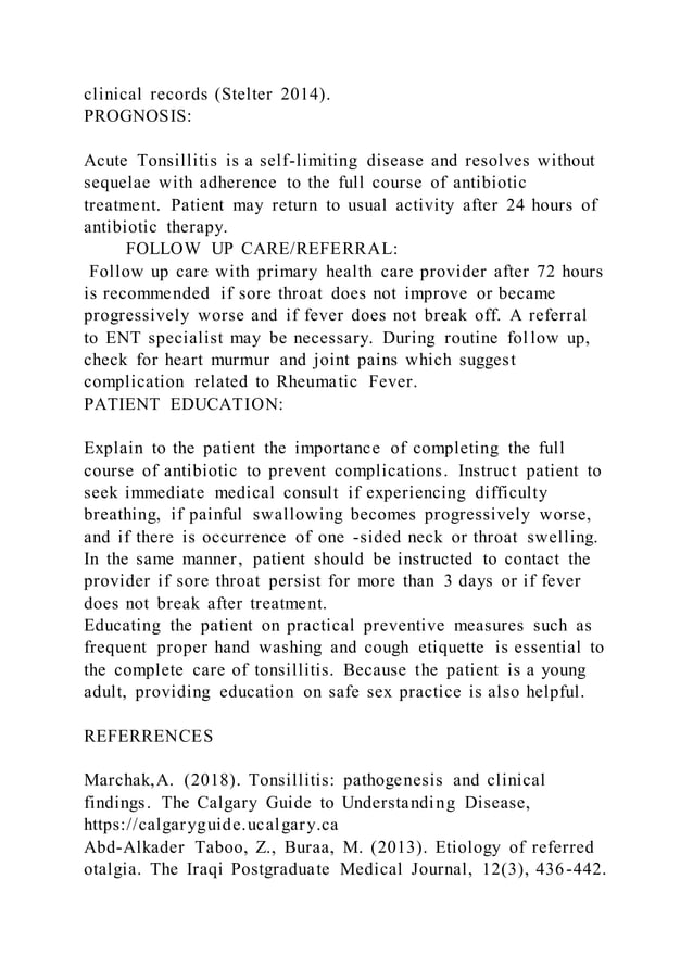 CASE STUDY ACUTE EXUDATIVE | DOCX | Ear, Nose and Throat Conditions ...