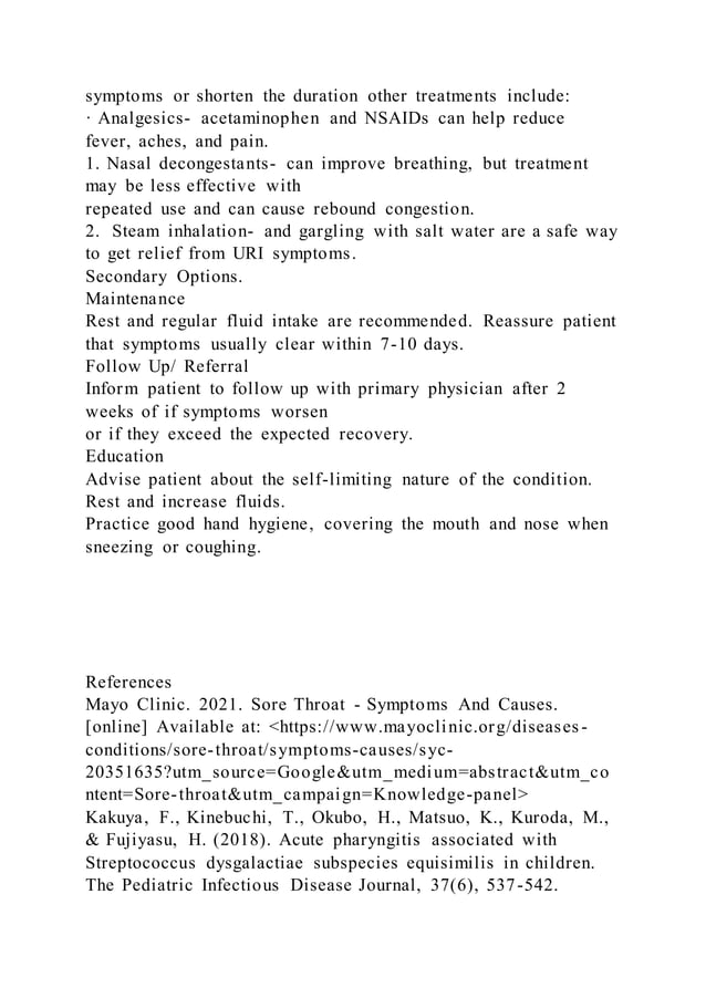 CASE STUDY ACUTE EXUDATIVE | DOCX | Ear, Nose and Throat Conditions | Diseases and Conditions