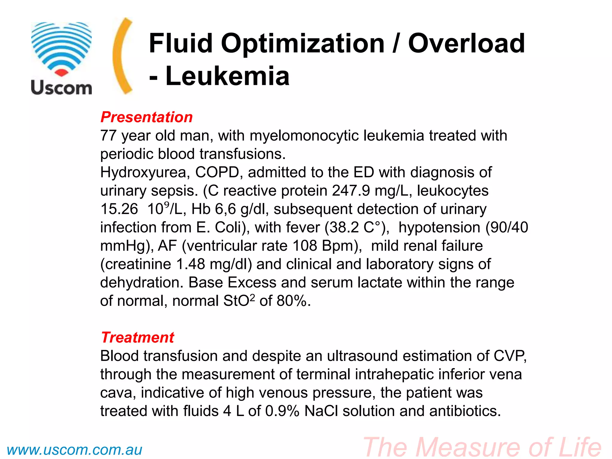 Case study - Adult - Fluid Overload - Leukemia | PPTX