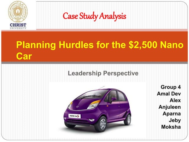Case study Of $2500 TATA NANO | PPT