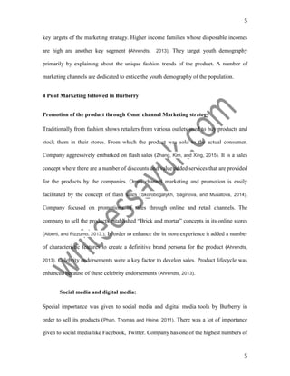 Case Study Analysis Burberry Pdf