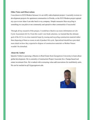 Case Study Analysis - ECO Modern Flats- quentin torbert | PDF ...