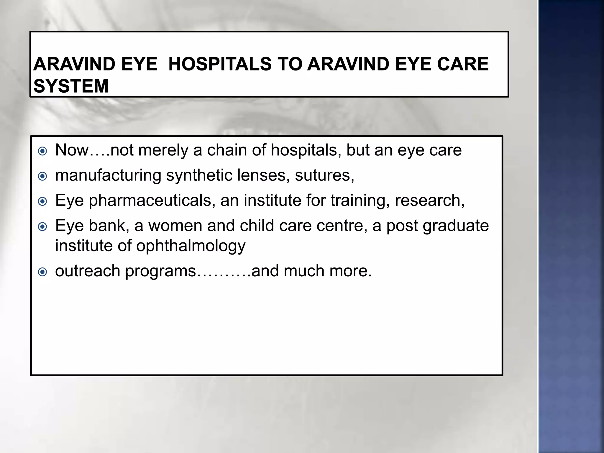 Case study analysis arvind eye care | PPTX