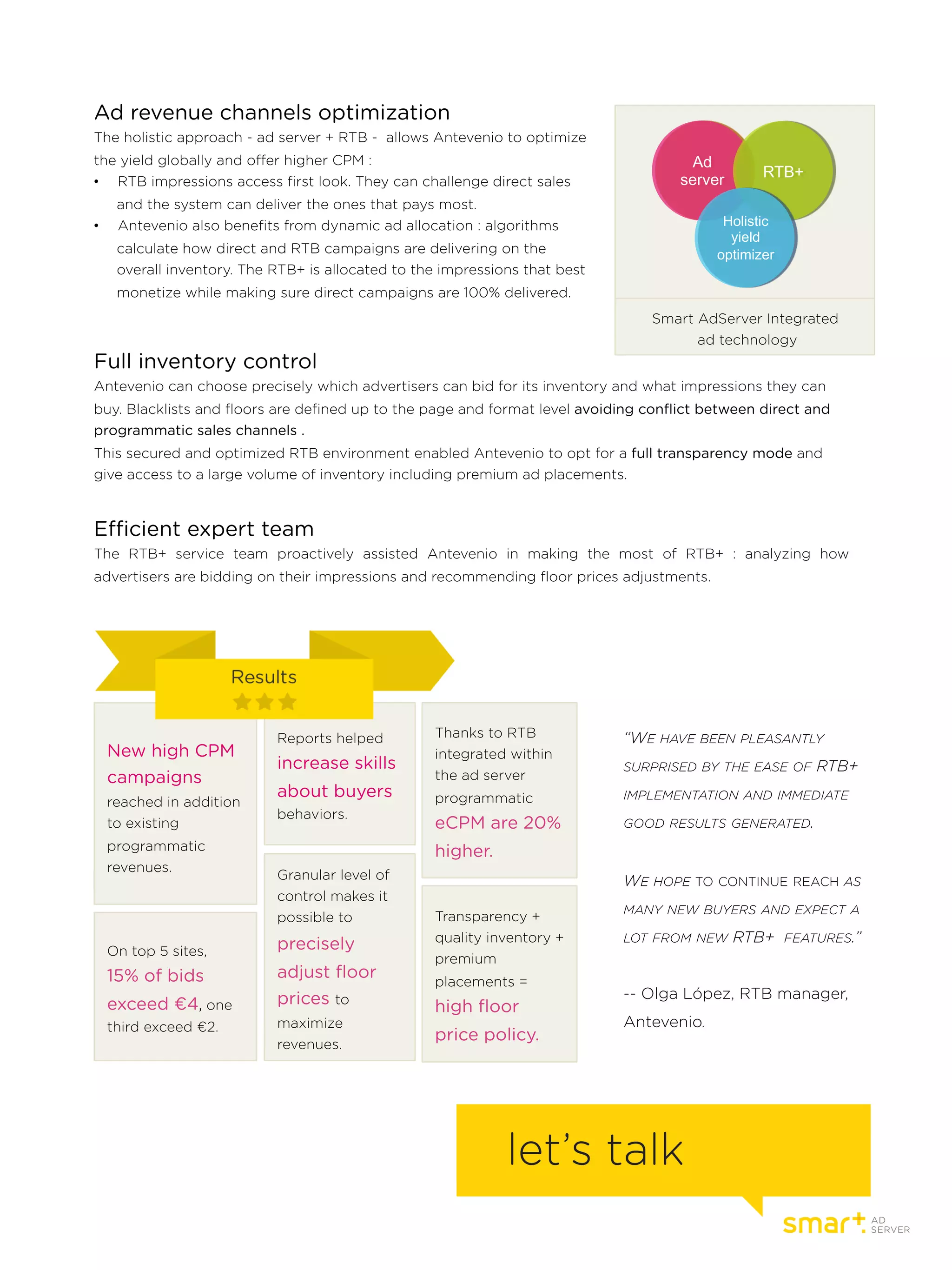 RTB Study Case: Antevenio Smart AdServer RTB+2014 | PDF