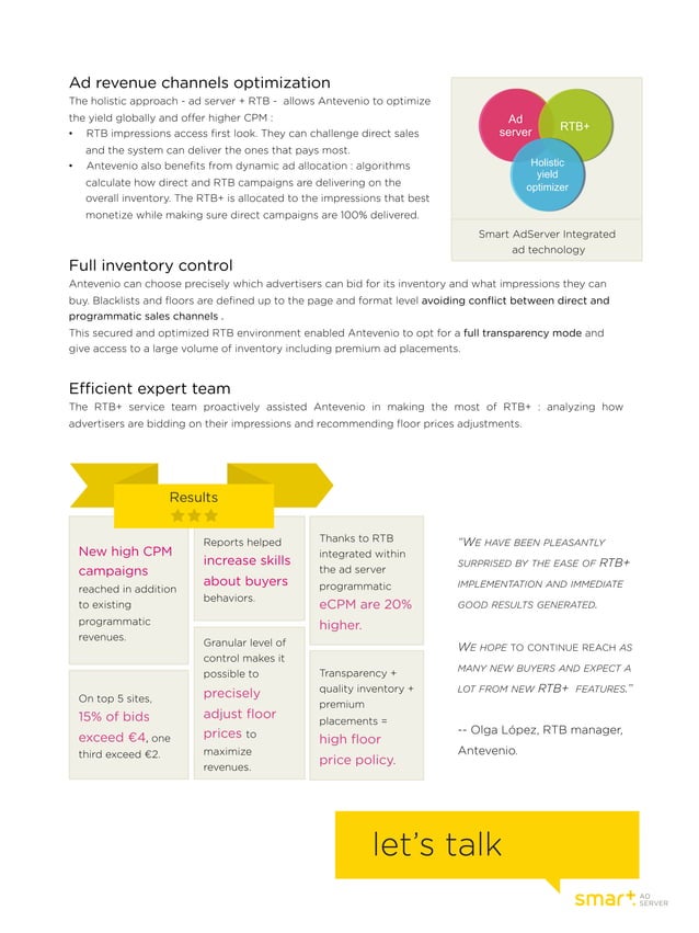 RTB Study Case: Antevenio Smart AdServer RTB+2014 | PDF