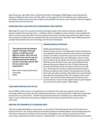 Case Study- APMG | PDF