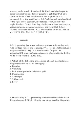 Case Study Appendicitisdifficulty Advanced .docx
