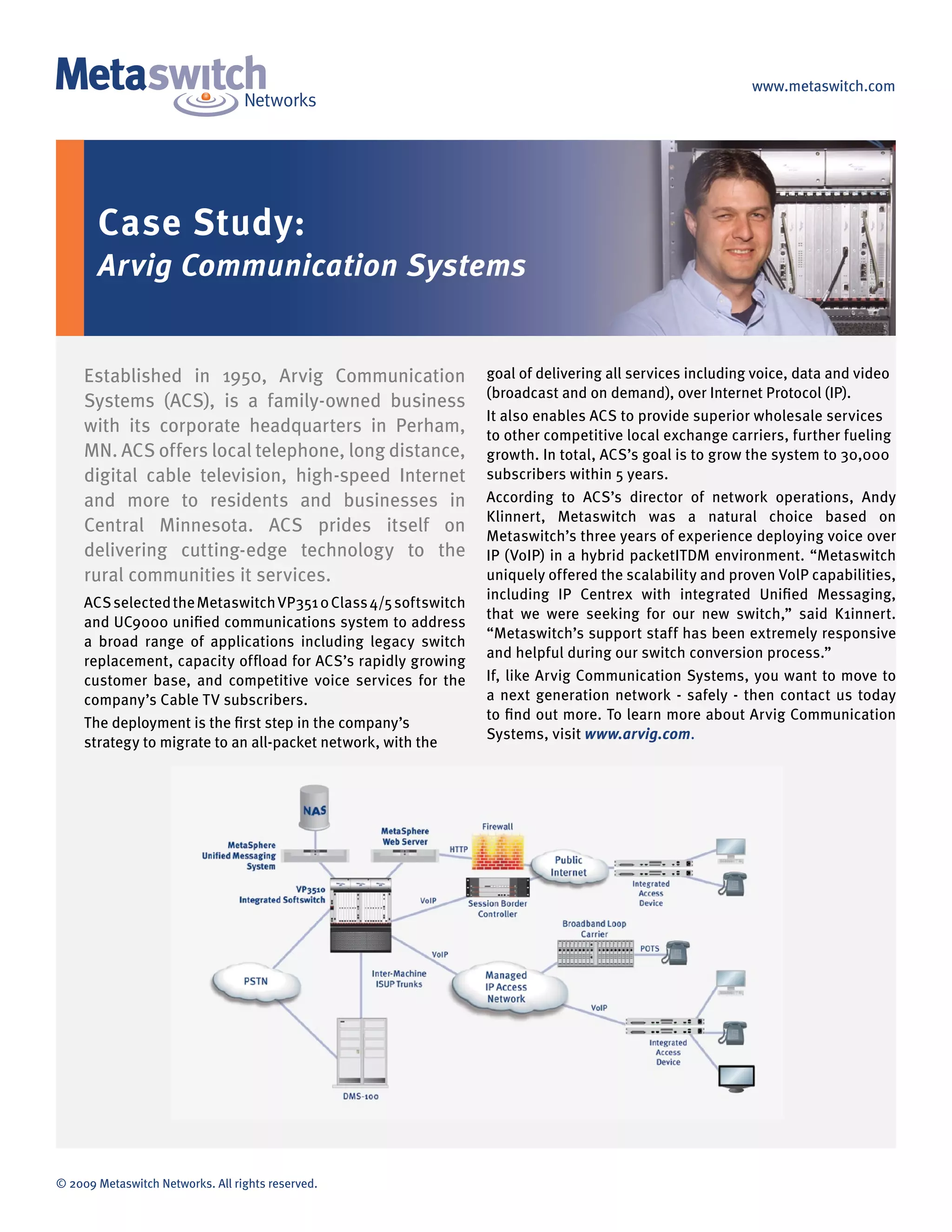Arvig Communication Systems: A Metaswitch Case Study | PDF