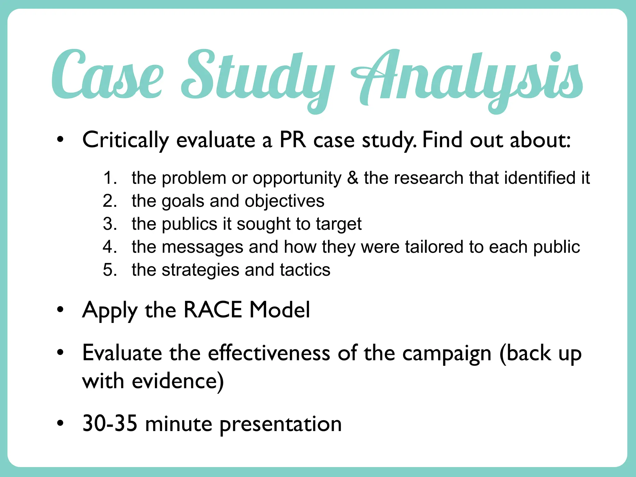 Case Study Assignment for Public Relations | PDF