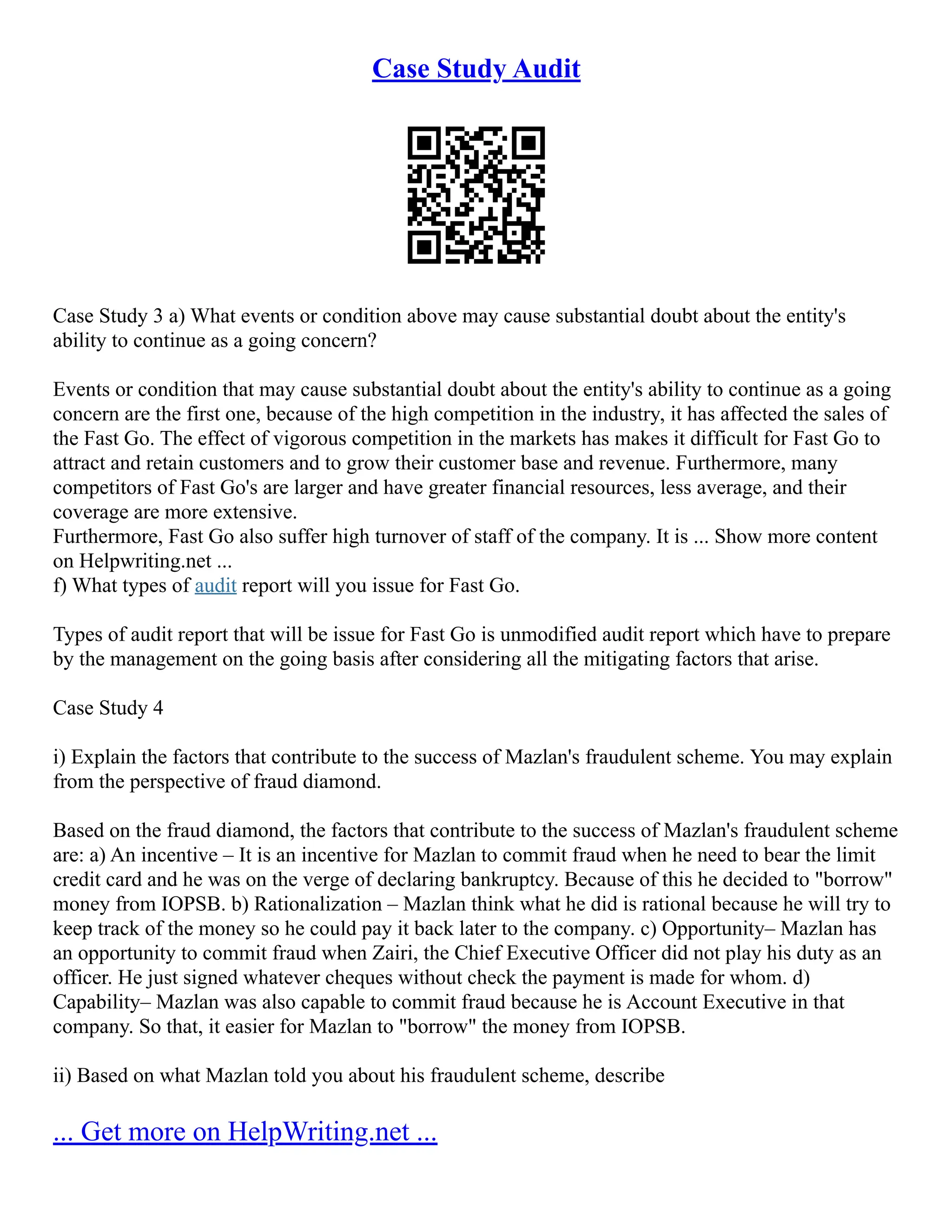 Case Study Audit | PDF