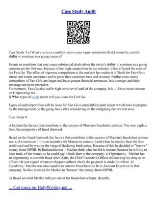 Case Study Audit | PDF