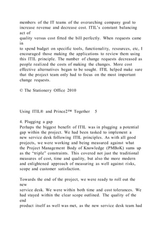 Case StudyAugust 2010Case Study Using ITIL® and PRIN | DOCX | Cloud Computing | Internet