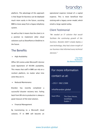 Case study bio medical research_o365 deployment | PDF