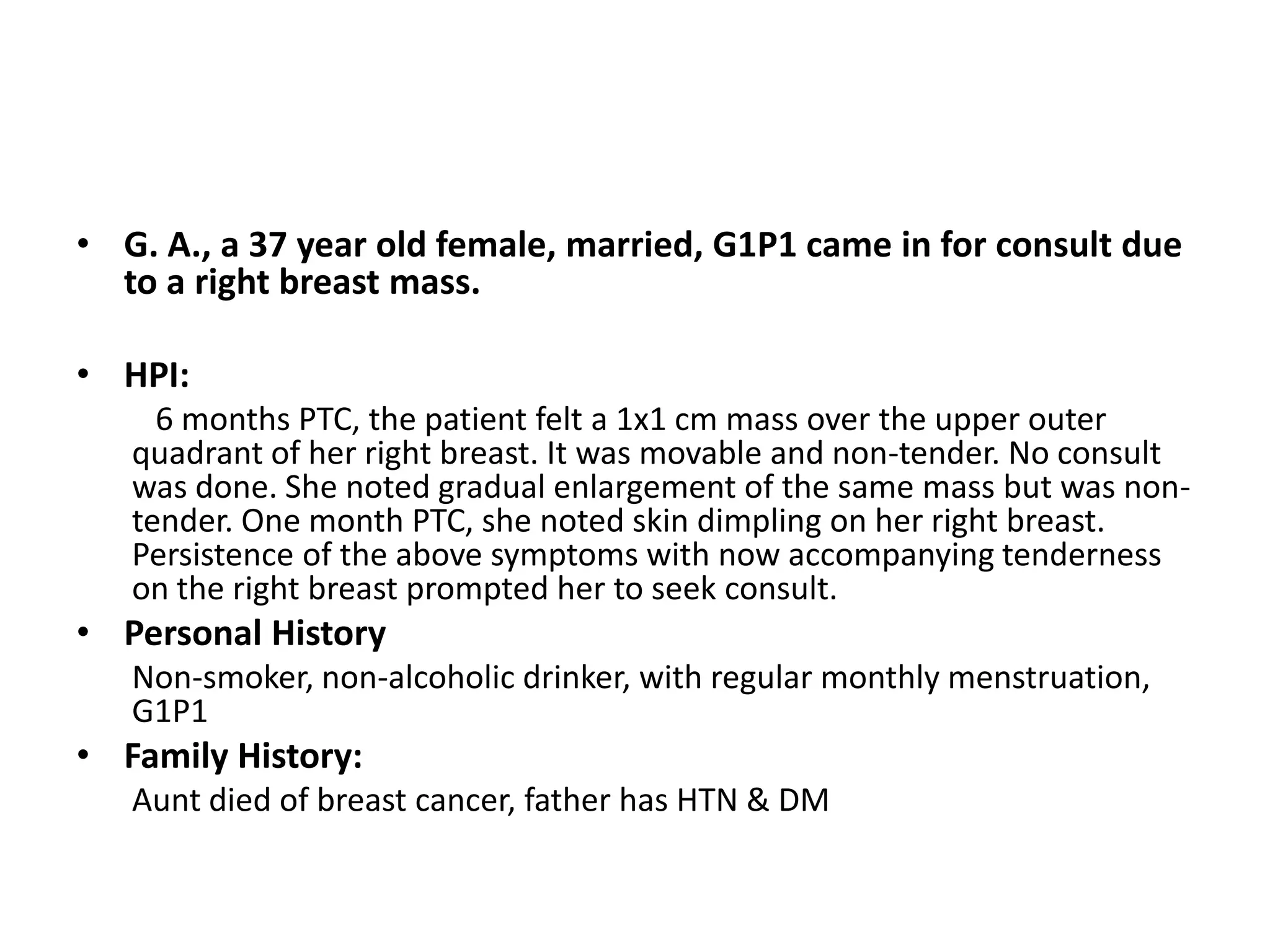 Case study breast cancer | PPTX