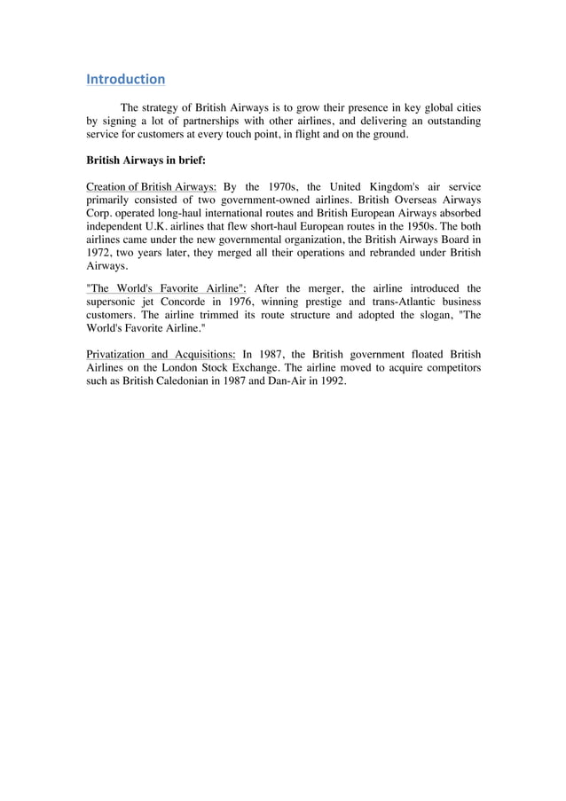 Case study British Airways | PDF