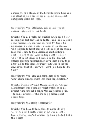 Case study Building change management competency at Ashland .docx