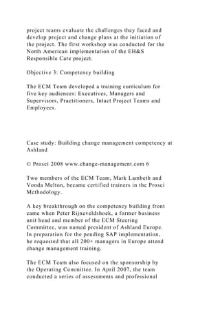 Case study Building change management competency at Ashland .docx