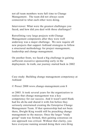 Case study Building change management competency at Ashland .docx