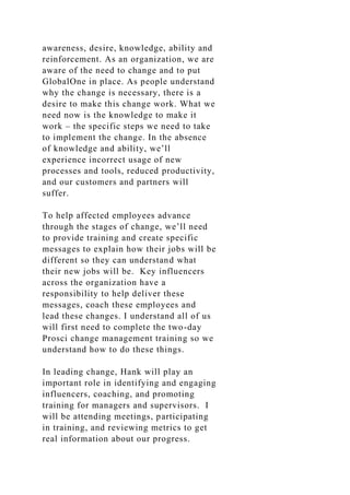 Case study Building change management competency at Ashland .docx