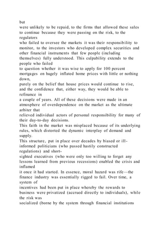 CASE STUDY CAPITALISM This case views the global, capitalist | DOCX