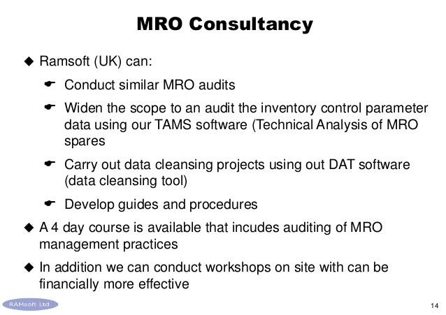 Food and Drink MRO Spares Data Audit