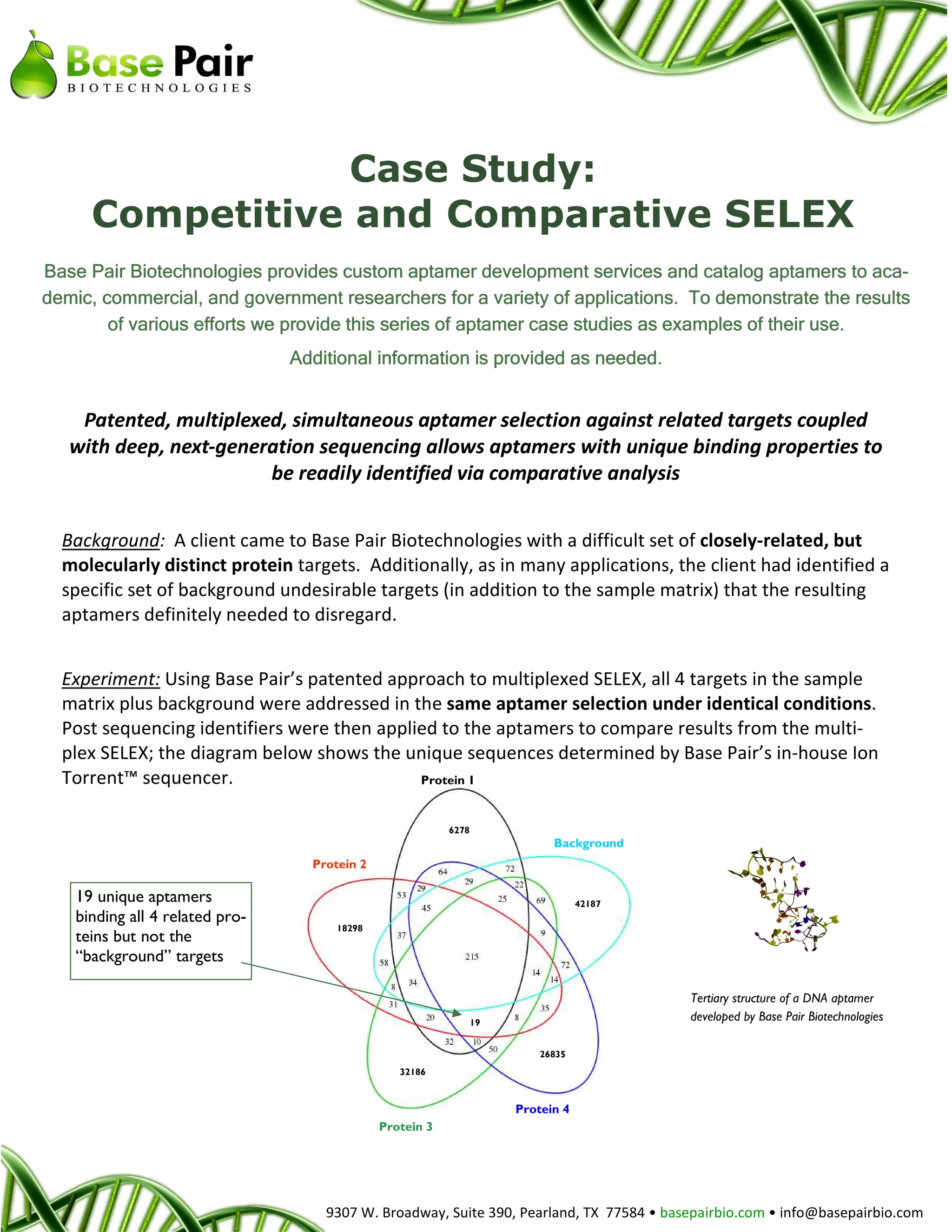Base Pair Case Study: Competitive and Comparative SELEX | PDF