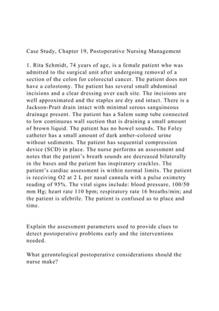 Case Study, Chapter 19, Postoperative Nursing Management1. R.docx