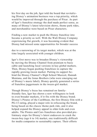 Case studYChapter 2In 2006, Disney’s Pixar released the .docx