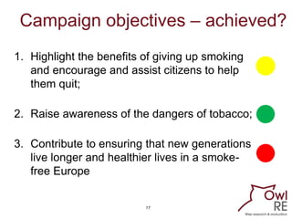 Case study on evaluating a smoking cessation campaign | PPT