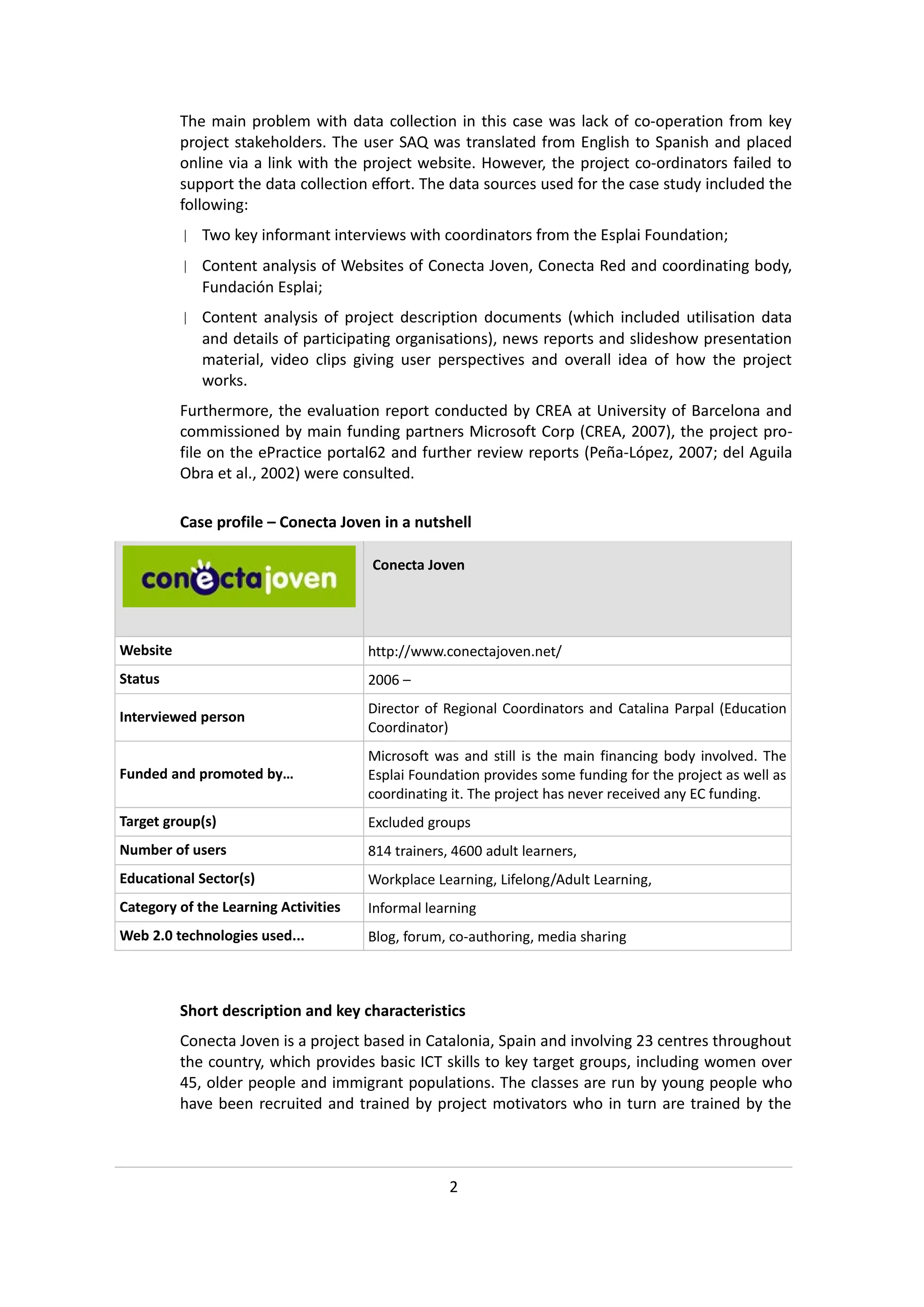 Case study Conecta Joven | PDF