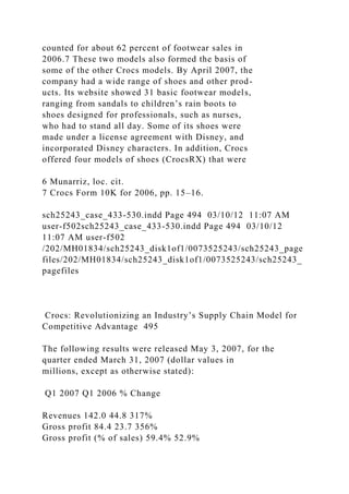 Case Study Crocs Revolutionizing an Industry’s Supply Chain .docx