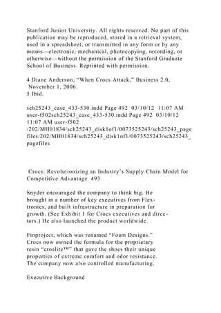 Case Study Crocs Revolutionizing an Industry’s Supply Chain .docx