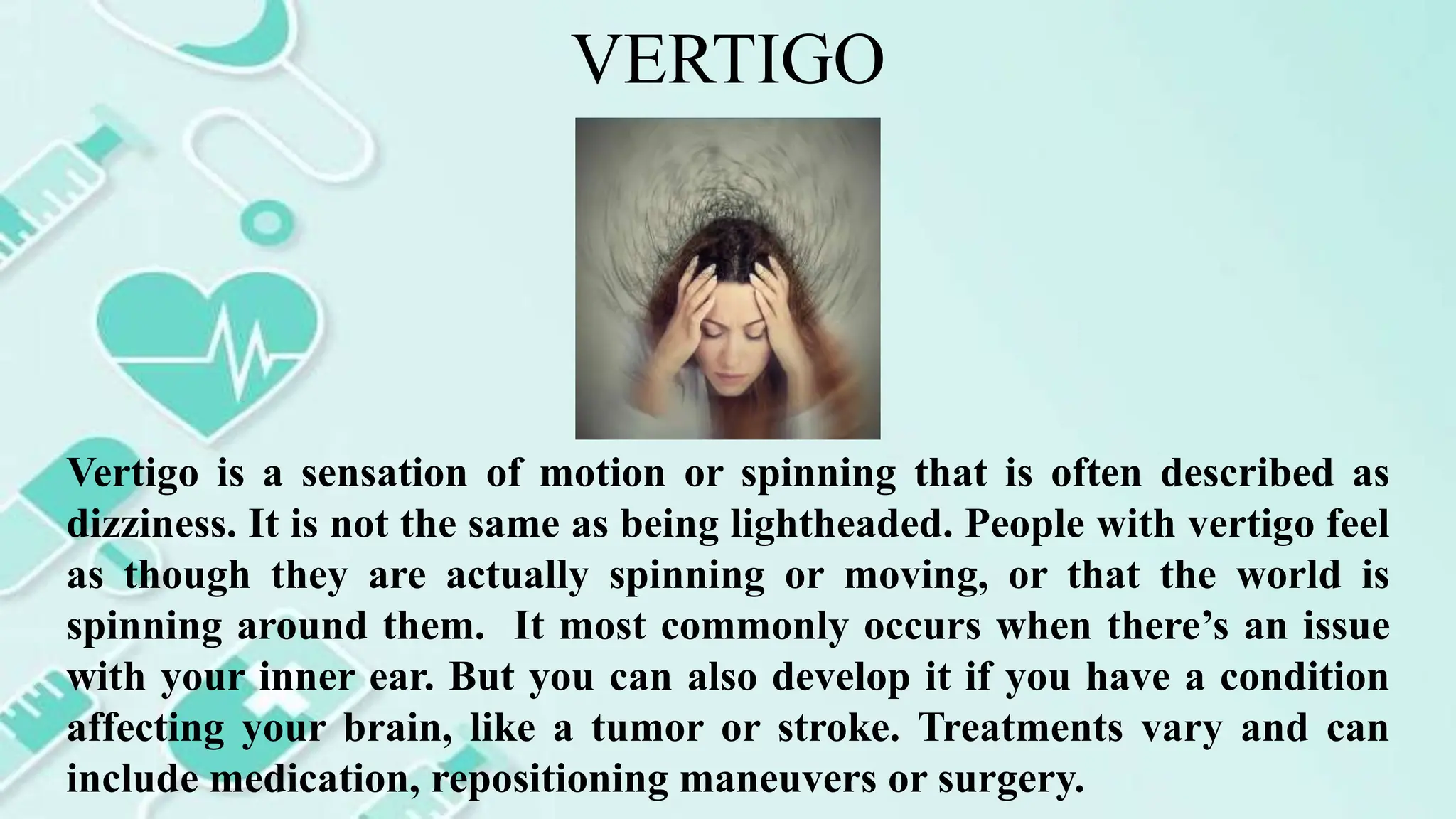 Vertigo with acute vestibular migrane condition - case study | PPTX