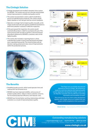 Cimlogic Customer Case study - Denso Marston | PDF