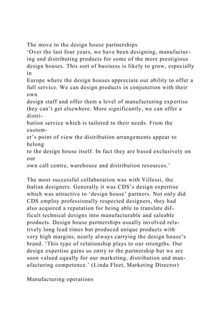 CASE STUDY Design house partnerships at Concept Design S.docx