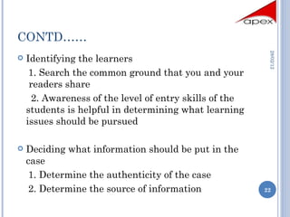 Case study development & teaching | PPT