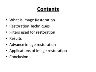 Image Restoration | PPTX