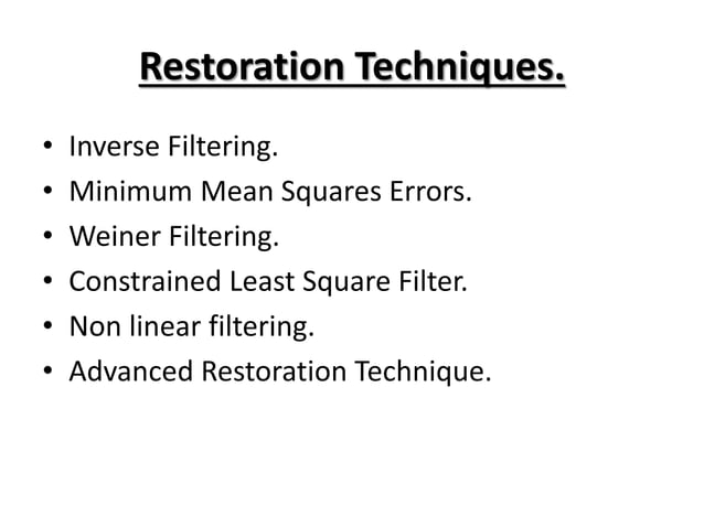 Image Restoration | PPT