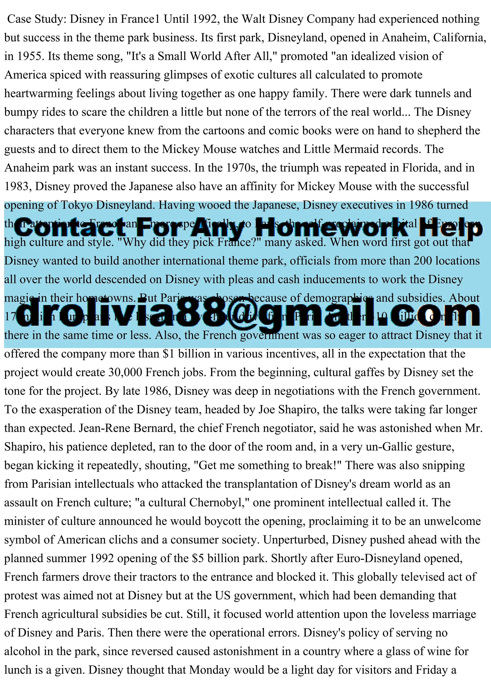 Case Study Disney in France1 Until 1992, the Walt Disney Company had.pdf