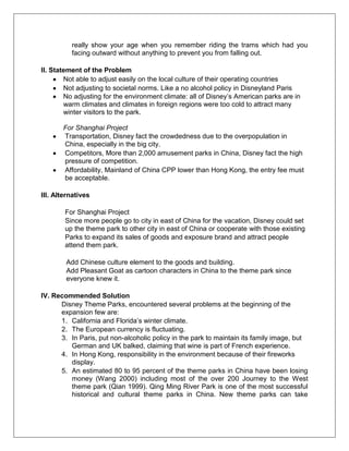 Case study disney theme park | DOCX