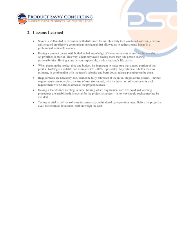 Case Study - Distributed Scrum Development V2 | PDF