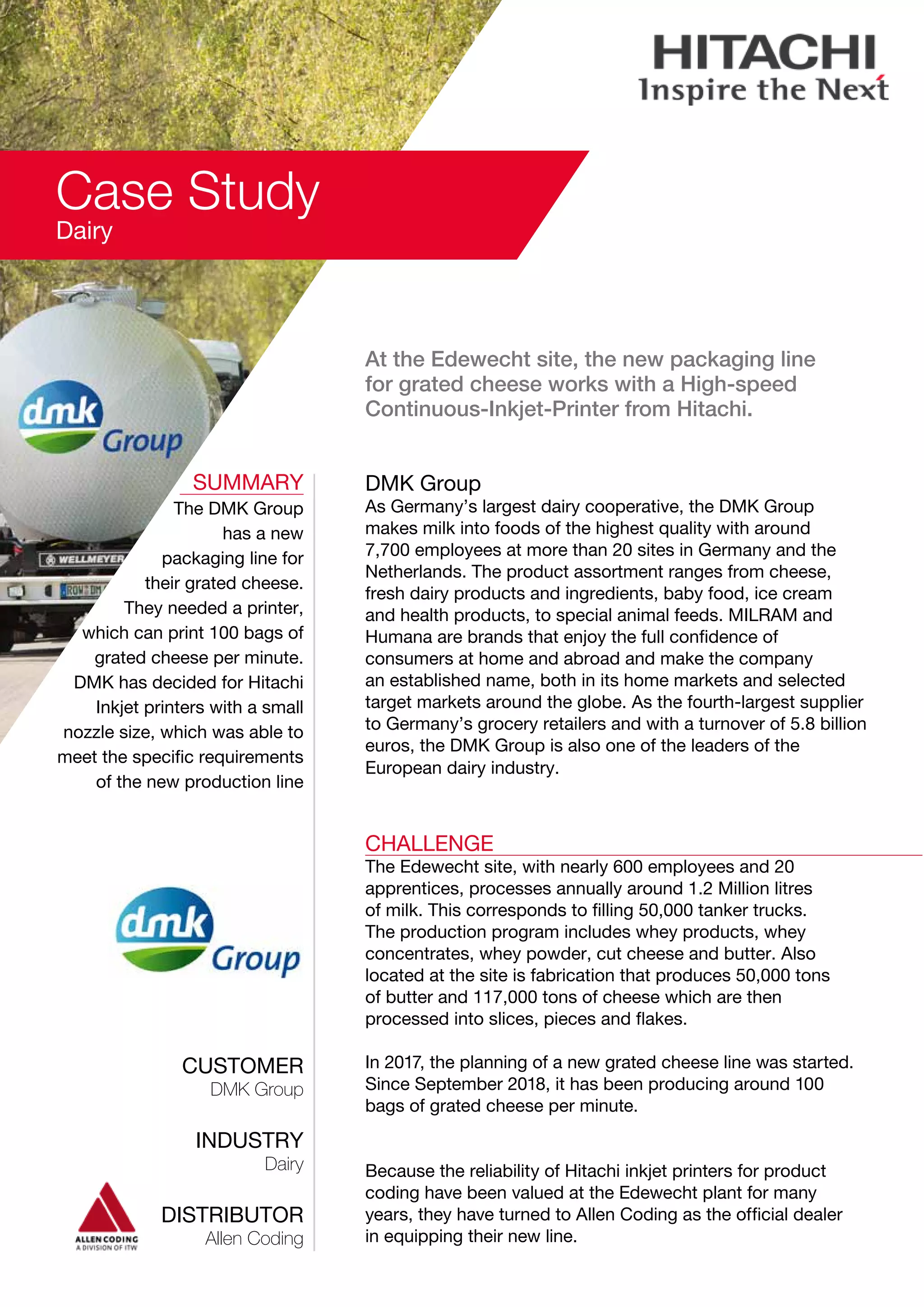 Deutsches Milchkontor - Edewecht production side works with Hitachi CIJ-printer | PDF