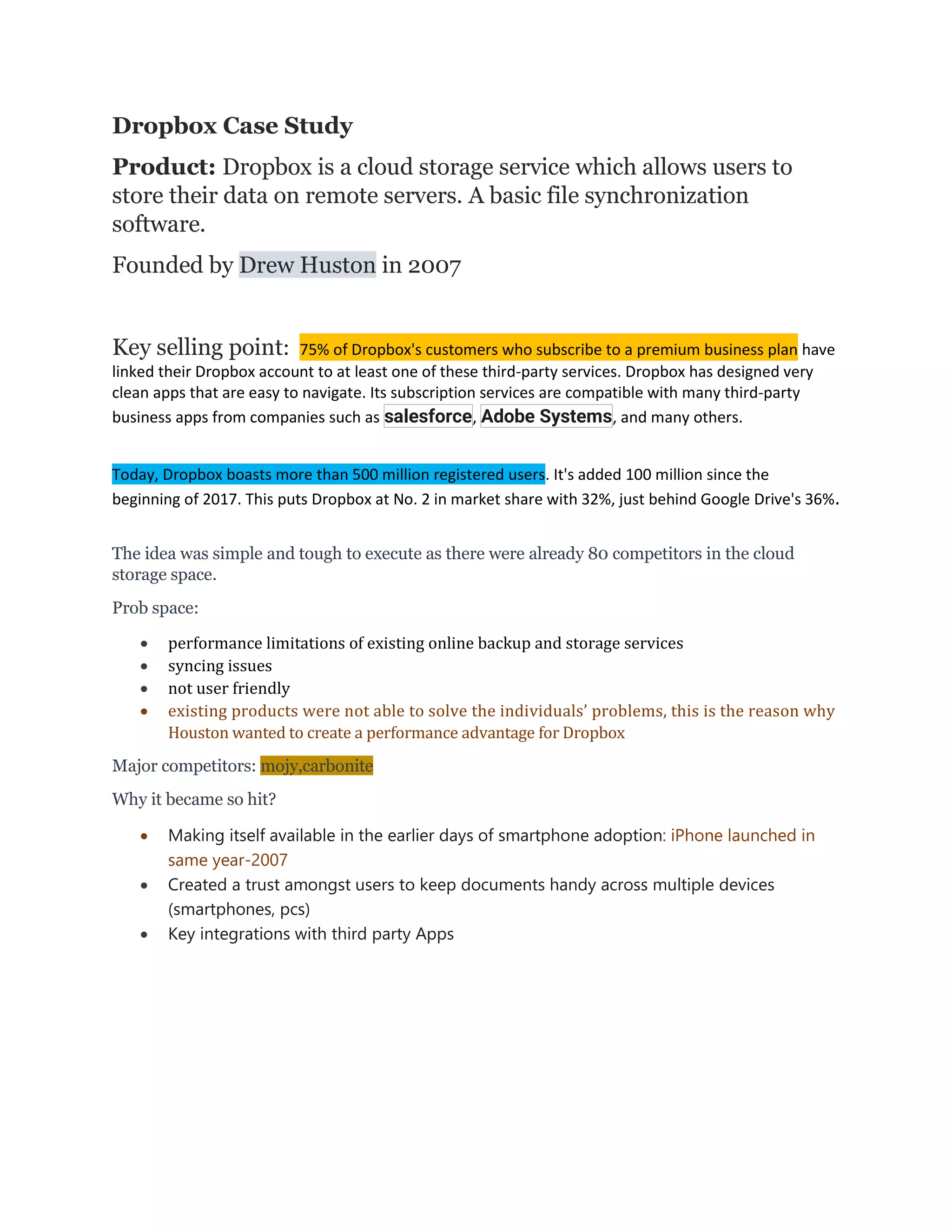 Case study ~dropbox | PDF