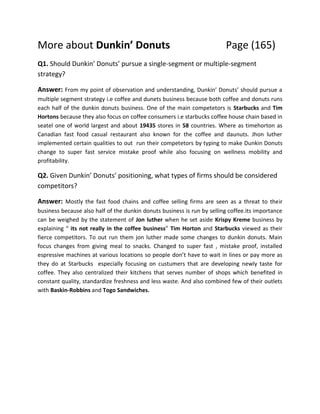 Case study dunkin' donuts | DOCX