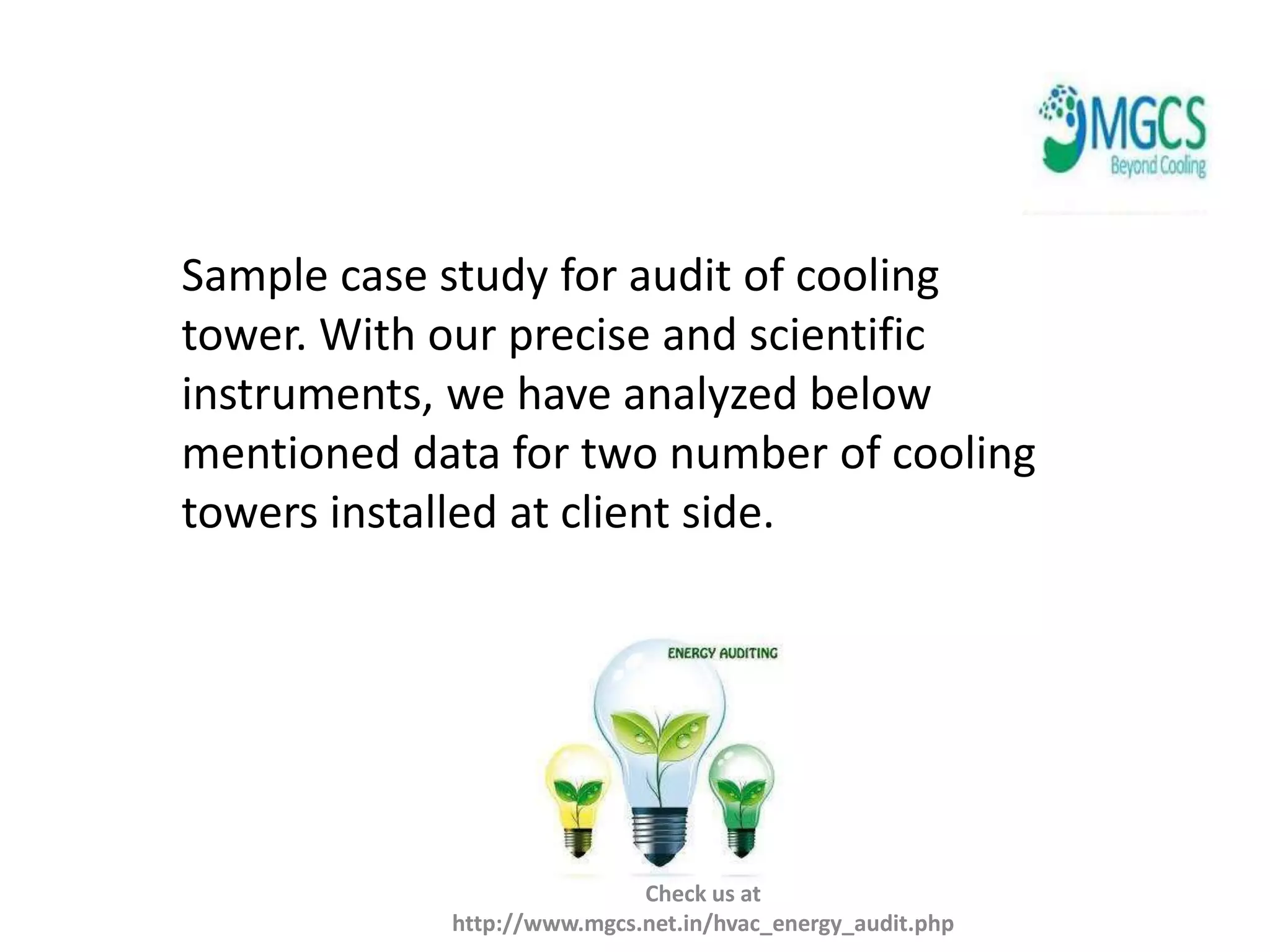 Case study Energy Audit for Chiller Plant | PPTX